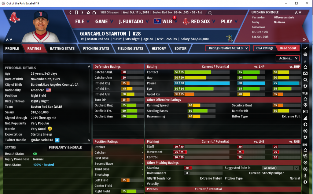 OOTP Ratings Overview – Whalehead League Baseball